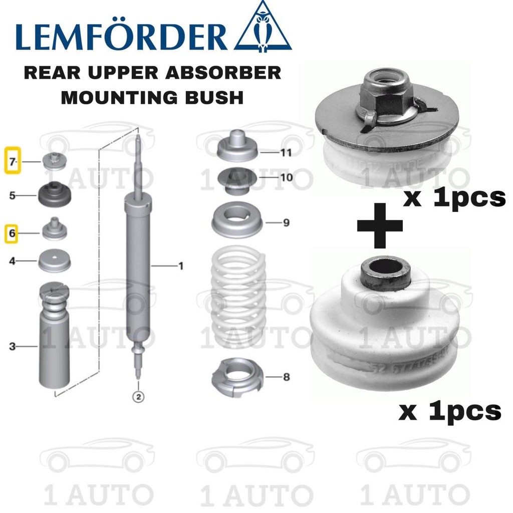 LEMFORDER GERMANY REAR UPPER SHOCK ABSORBER MOUNTING BUSH BMW E84 E87 ...