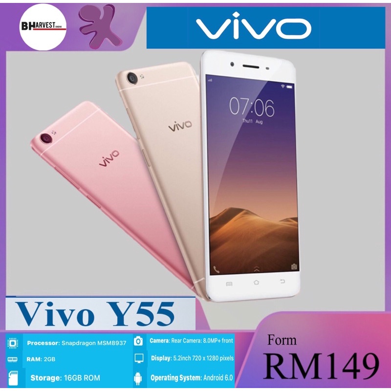 Vivo Y55 (2gb ram + 16GB rom) original secondhand | Shopee Malaysia