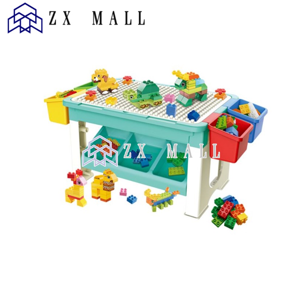 Multi-Function Children Table Building Blocks Table Learning Playing Study Drawing Lego Duplo ...