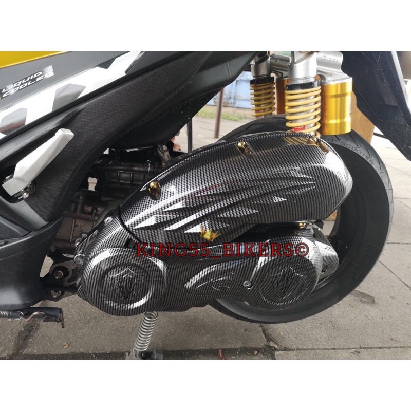 YAMAHA NVX155 V1 ENGINE COVER CARBON NVX-155 BELT BELTING ENJIN CASING ...