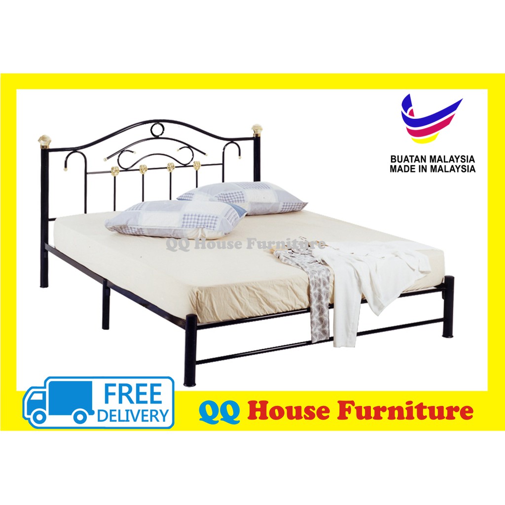 METAL QUEEN BED / DOUBLE BED / BED FRAME / KATIL / BEDROOM FURNITURE ...