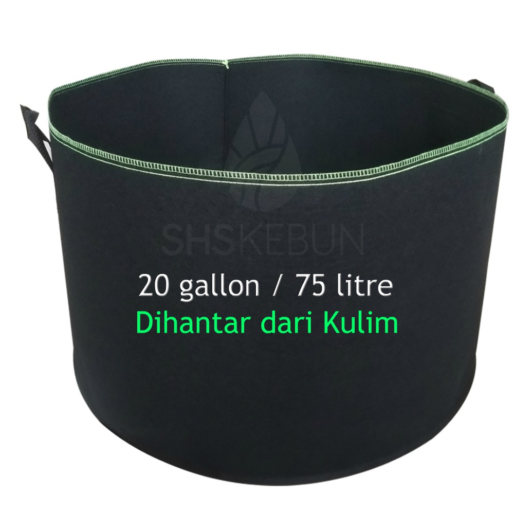 Large Nonwoven Planter Bag 20 gallon 50(D)x40(H) cm 75 Litre Pasu Besar ...