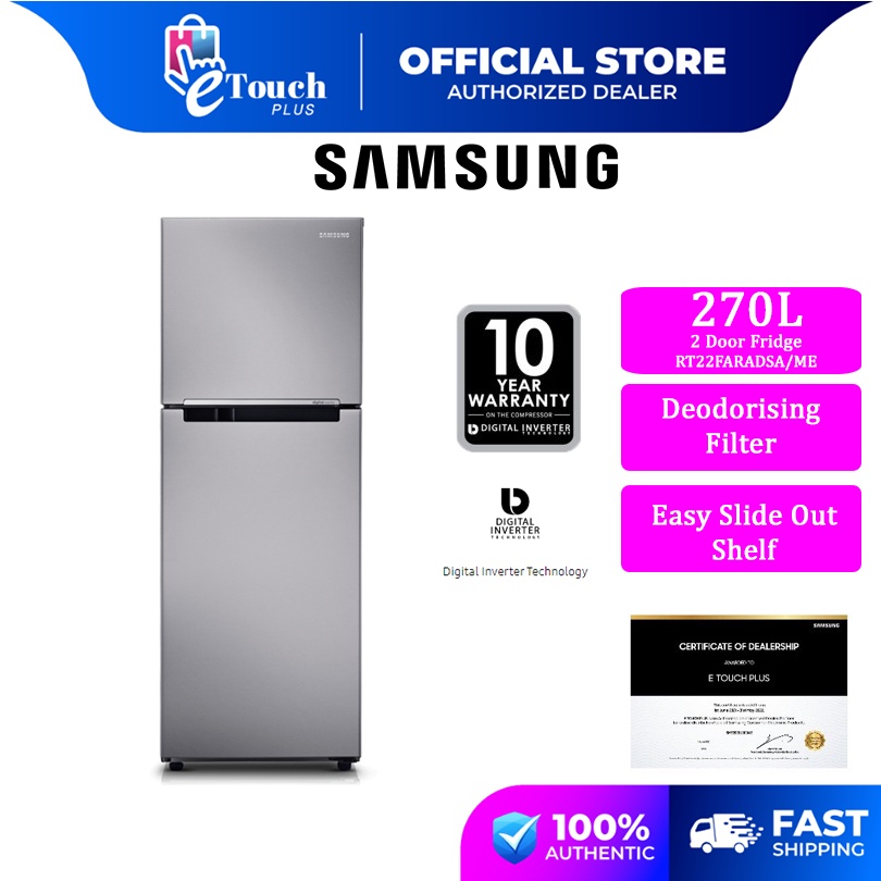 SAMSUNG (RT22FARADSA/ME) 2 DOOR FRIDGE 270L DIGITAL INVERTER | Shopee ...
