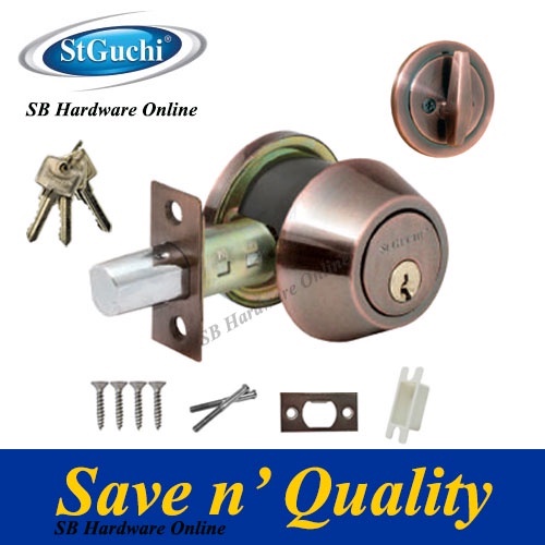 [THUMBTURN & KEY] ST GUCHI SGDB-D291 DEADBOLT, ANTIQUE COPPER (AC ...