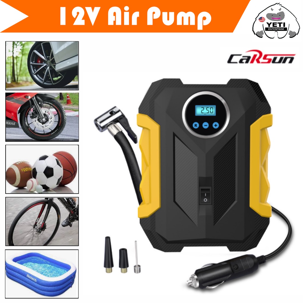 Carsun 12V Mini Car Air Compressor Tire Inflatable Air Pump For Car Portable Inflator Mini Pam ...