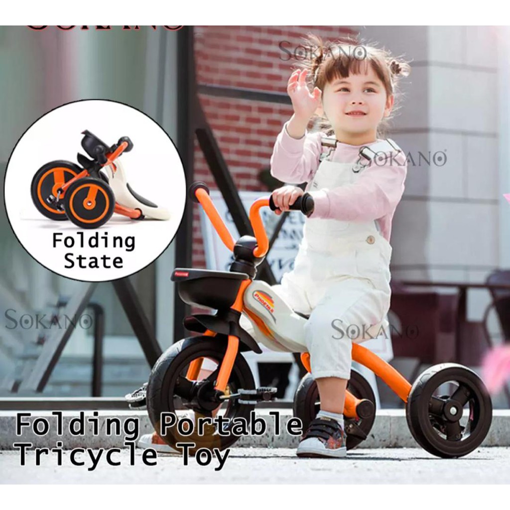 T016 Premium Smart Folding Portable Children Kids Ride On Tricycle Bike ...