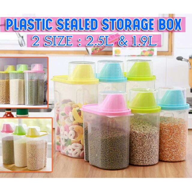 PLASTIC SEALED STORAGE BOX (-sizes: 2.5L) | Shopee Malaysia