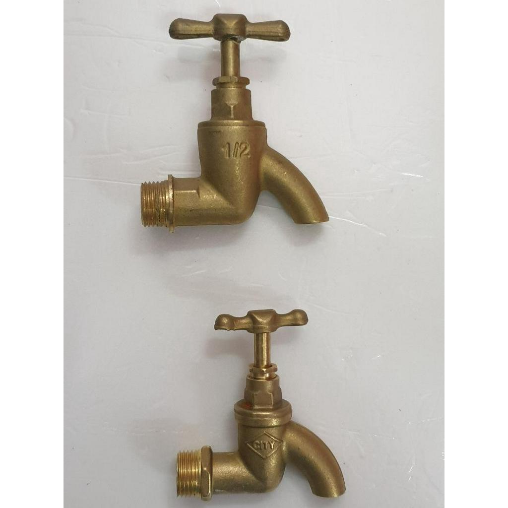 Original CITY Brass Water Tap ( Bib Tap ) 1/2" Light Duty & 1/2" Heavy ...