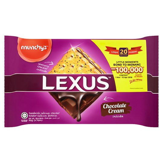 Munchy's Lexus Chocolate Cream Sandwich Calcium Cracker 190g | Shopee ...