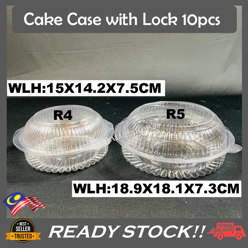 *READYSTOCK* Round Cake Tray with Lock /Bakery Disposable Plastic Clear ...