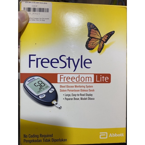 Abbott FreeStyle Freedom Lite Glucometer Blood Glucose Meter (Include ...
