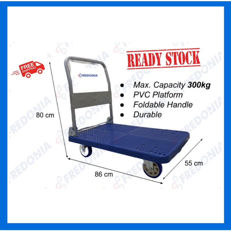 Trolley 300kg Heavy Duty PVC Platform PU Wheels | Shopee Malaysia