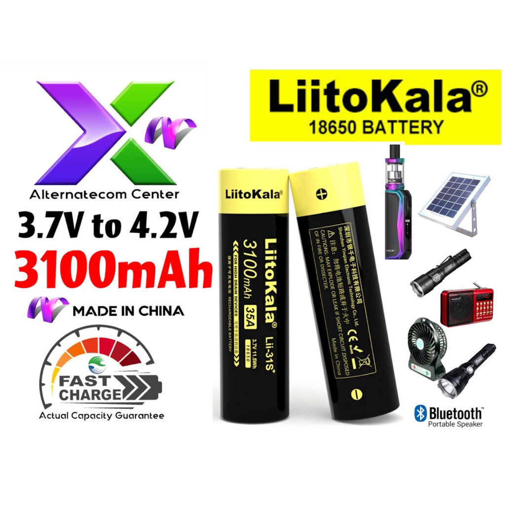 18650 Battery Custom DIY Lithium Li Ion 3100mAh Lii 31S 35A Hi Drain ...