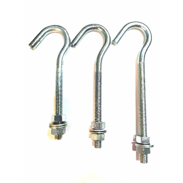 J HOOK KIPAS BIASA, FULL THREADED CEILING FAN HOOK J BENANG 4'' - 36 ...