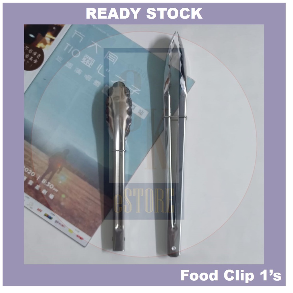 Stainless Steel Tong Food Clip BBQ Tongs Tweezer Penyepit Makanan ...