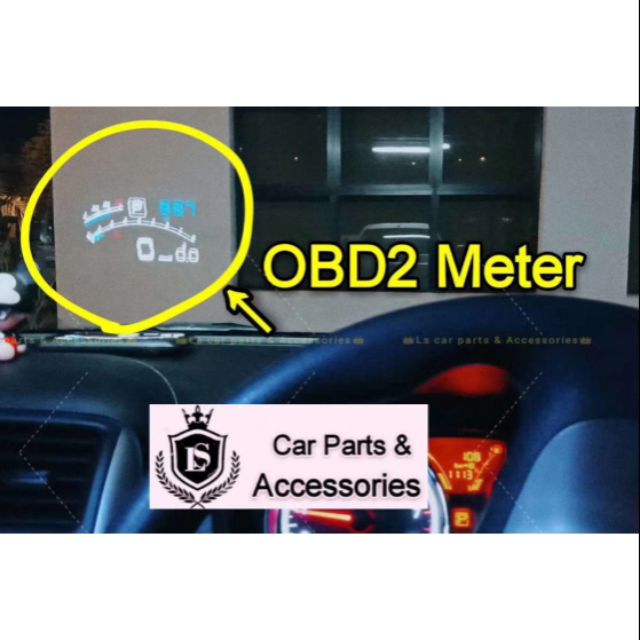 OBD2 Meter Gauge Multi Function Speed Rpm Water speed alarm driving ...