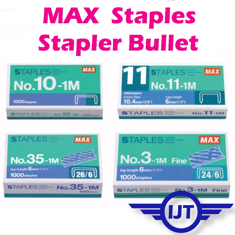 MAX Normal Staples Stapler Bullet Refill / Dawai Kokot / Ubat 10-1m HD ...