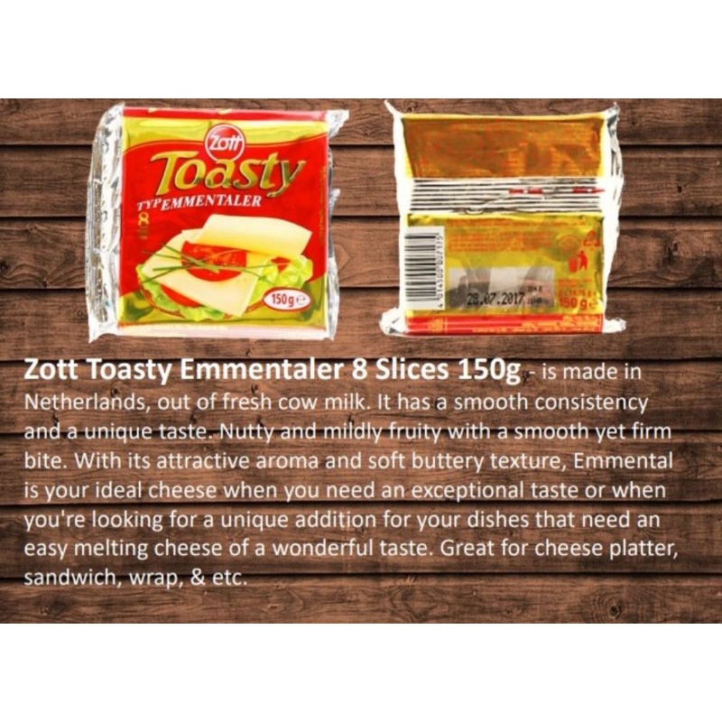Zott Toasty Emmentaler 8 Cheese slices 150g | Shopee Malaysia