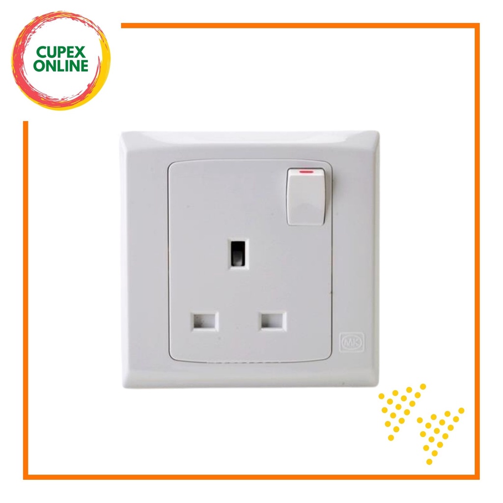 MK S2757 WHI Slimline Plus SP Switched Socket Outlet 1g 13A (cupex ...