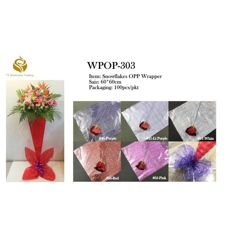 FLOWER WRAPPING PAPER - OPP (Ready Stock)(WPOP-303) | Shopee Malaysia