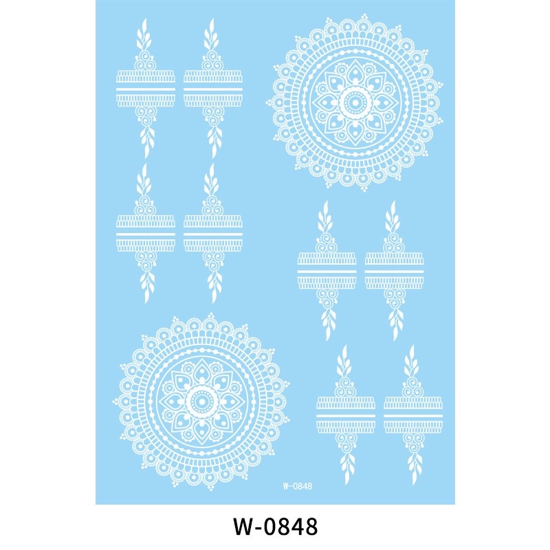 【Shopee Termurah】Design Baru Henna Instant White Dark Red Sticker Inai ...