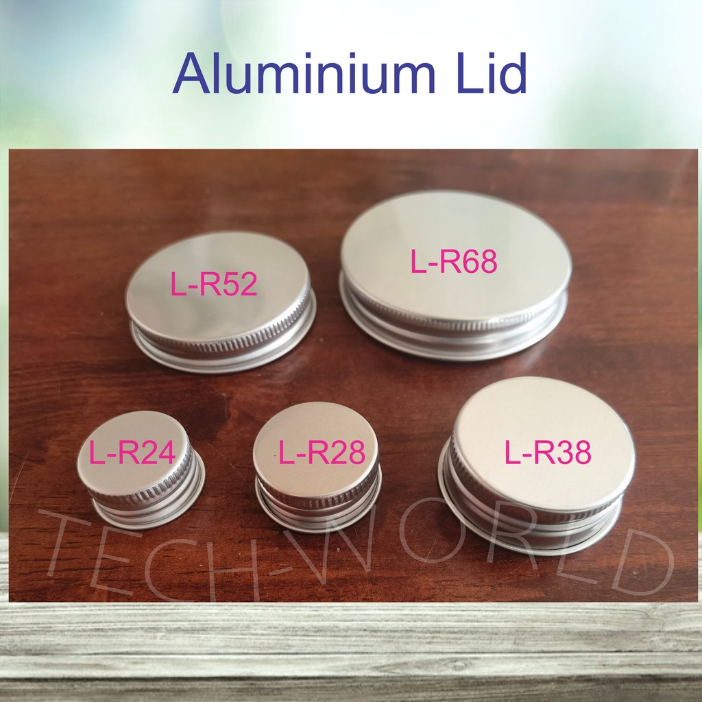 lid cap penutup aluminium 24 28 38 52 68 mm metal bottle botol metal ...