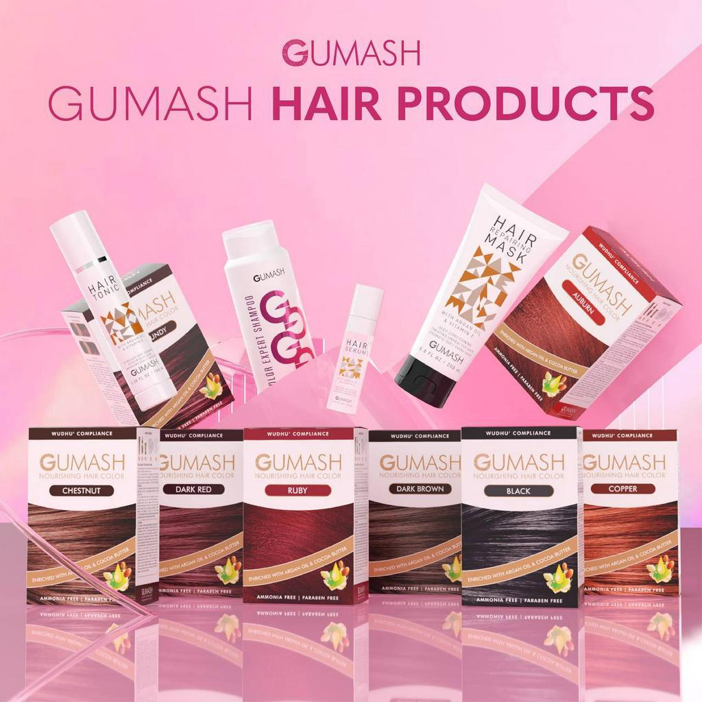 Gumash Hair Colour Mesra Wuduk Pewarna Rambut Halal Telap Air Sah Solat ...