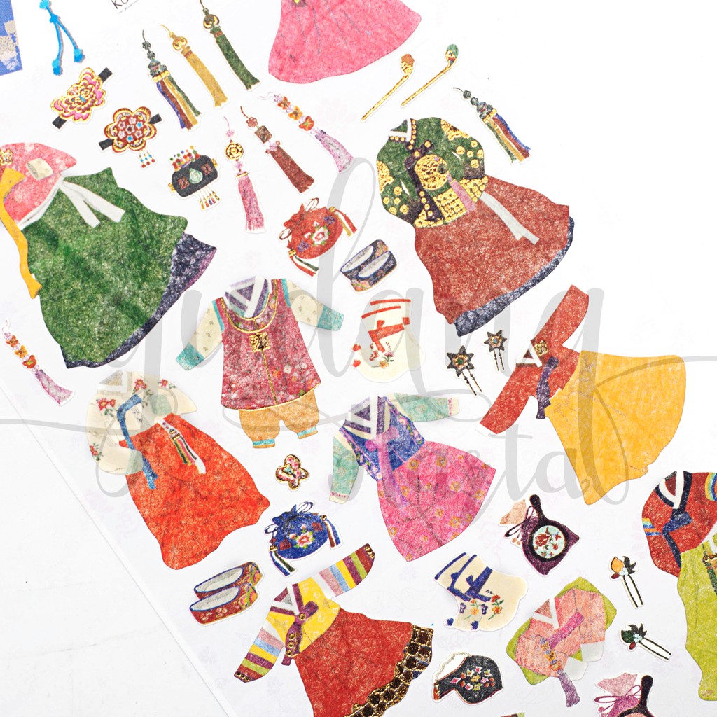 Hanbok Cute Stickers Unique Korean Traditional Clothes Stickers Diy ...