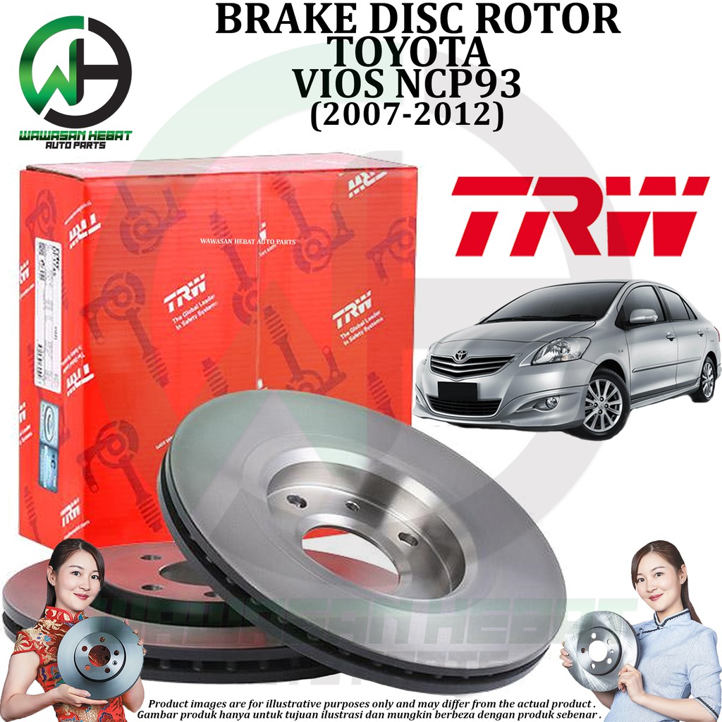 Toyota Vios NCP93 E , G , J , S & TRD Spec Front / Rear Brake Disc ...