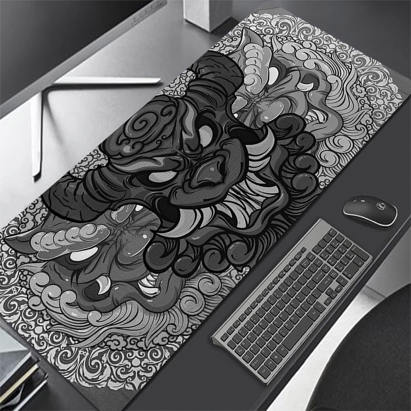 Elements of Chinese Style Black And White Desk Mat Large Computer ...