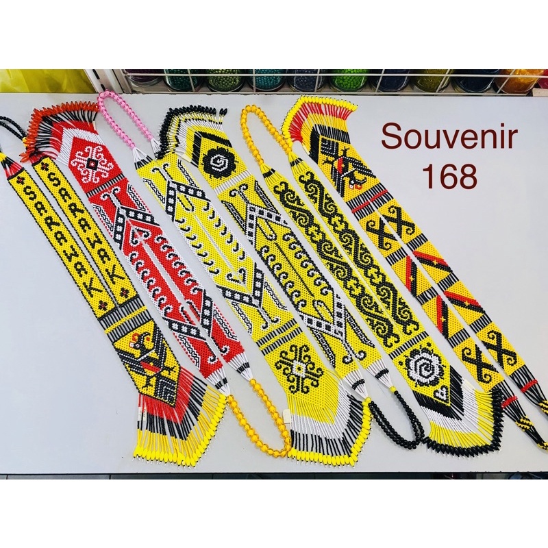 Rantai Leher Manik Toho Motif Etnik Iban (Sizes medium and large ...