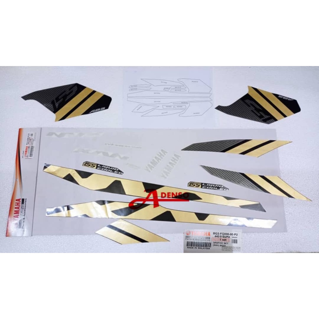 NVX AEROX NVX STICKER STICKER GOLD BLACK HITAM GOLD SMX ORIGINAL100 ...