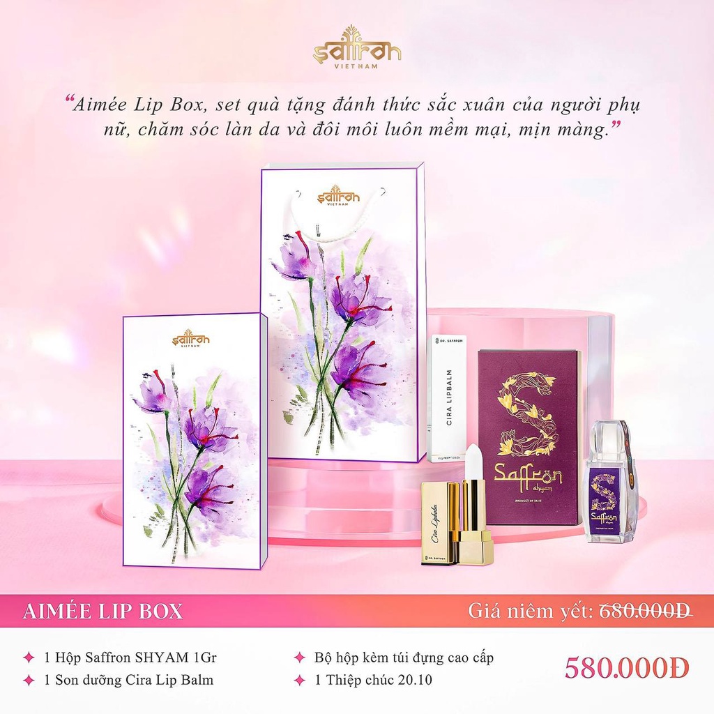 Saffron Shyam Amee Lip Box Saffron Gift Set Vietnam | Shopee Malaysia