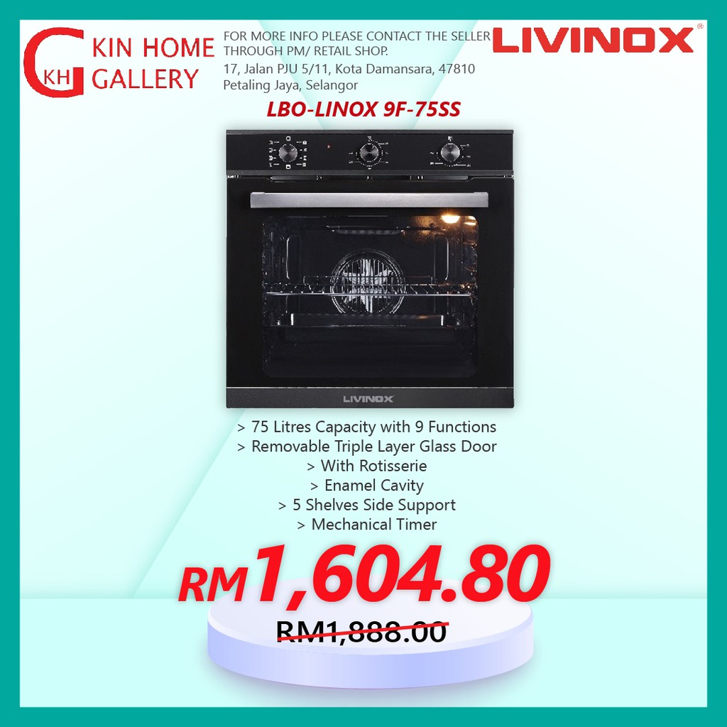 LIVINOX OVEN (LBO-LINOX 9F-75SS) | Shopee Malaysia