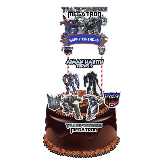 TRANSFORMERS Optimus Prime Megatron Cake Topper | Shopee Malaysia