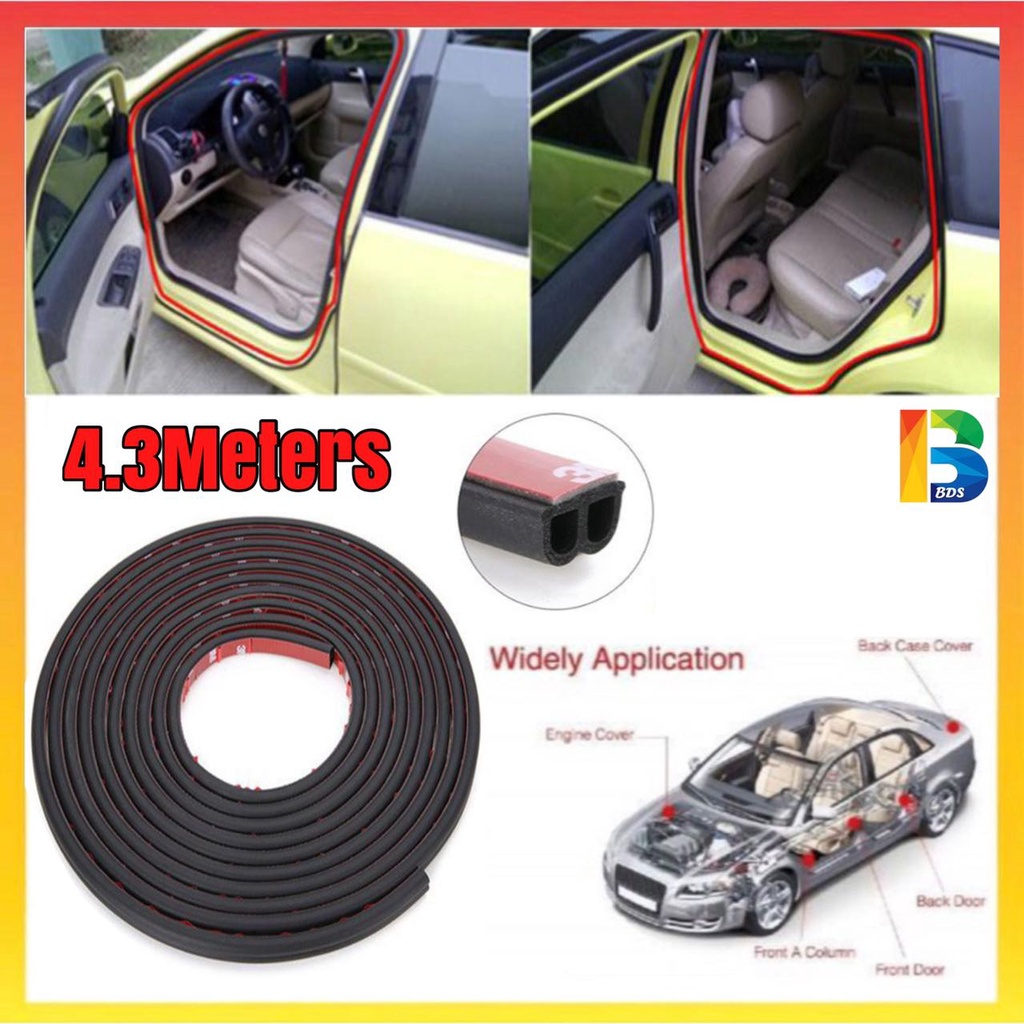 SOUND PROOF DOOR SEAL 4.3Meter Door Bonnet Boot Rubber Seal With Tape ...