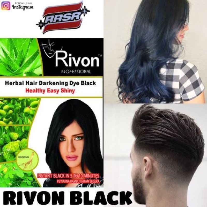 RIVON HAIR DARKENING DYE- BLACK ( INAI RAMBUT) | Shopee Malaysia