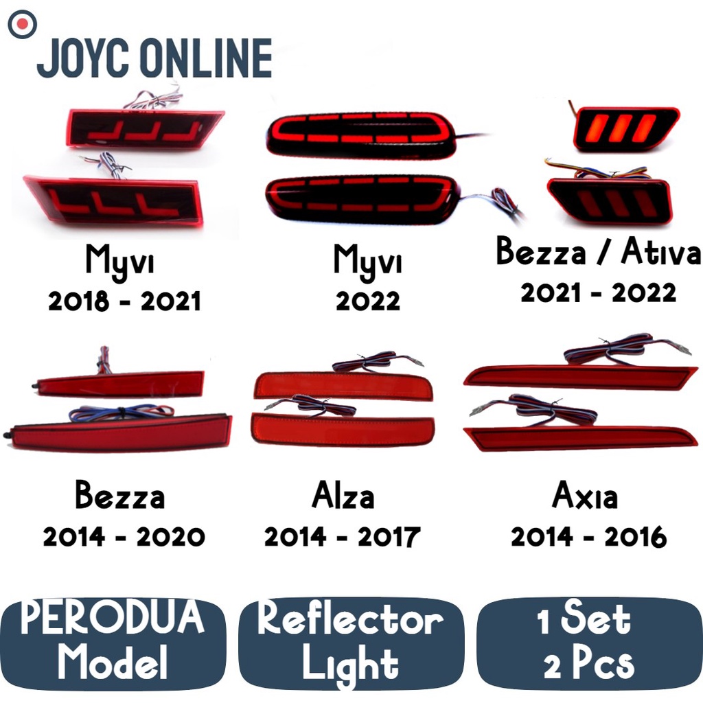 Perodua Myvi Bezza Axia Alza Aruz Ativa rear bumper reflector LED Light ...