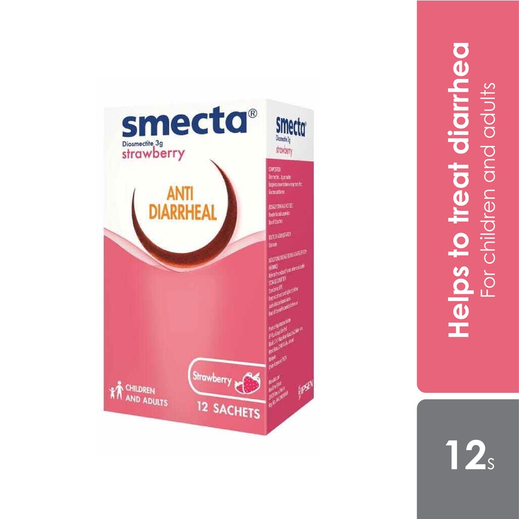 SMECTA Anti-Diarrheals 12 Sachets (STRAWBERRY) [EXP : 05/2026] | Shopee ...