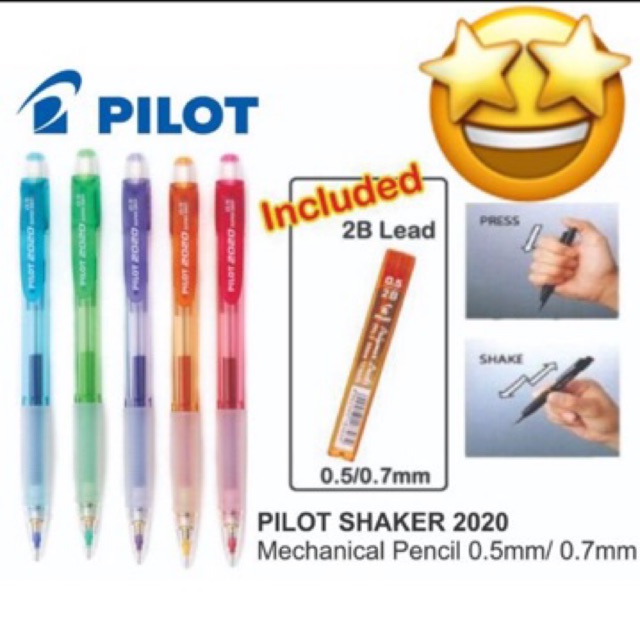 PILOT SHAKER 2020 Mechanical Pencil (0.5mm / 0.7mm) with 1 Free Pilot ...
