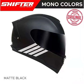 SHIFTER R1 Plain Full Face Dual Visor Helmet Matte Black | Shopee Malaysia