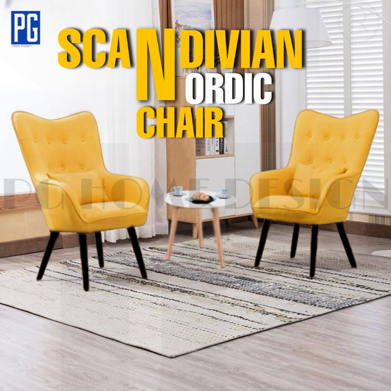 PG HOME:Premium Modern Wing Chair Nordic Armchair /1Seater sofa/Kerusi ...