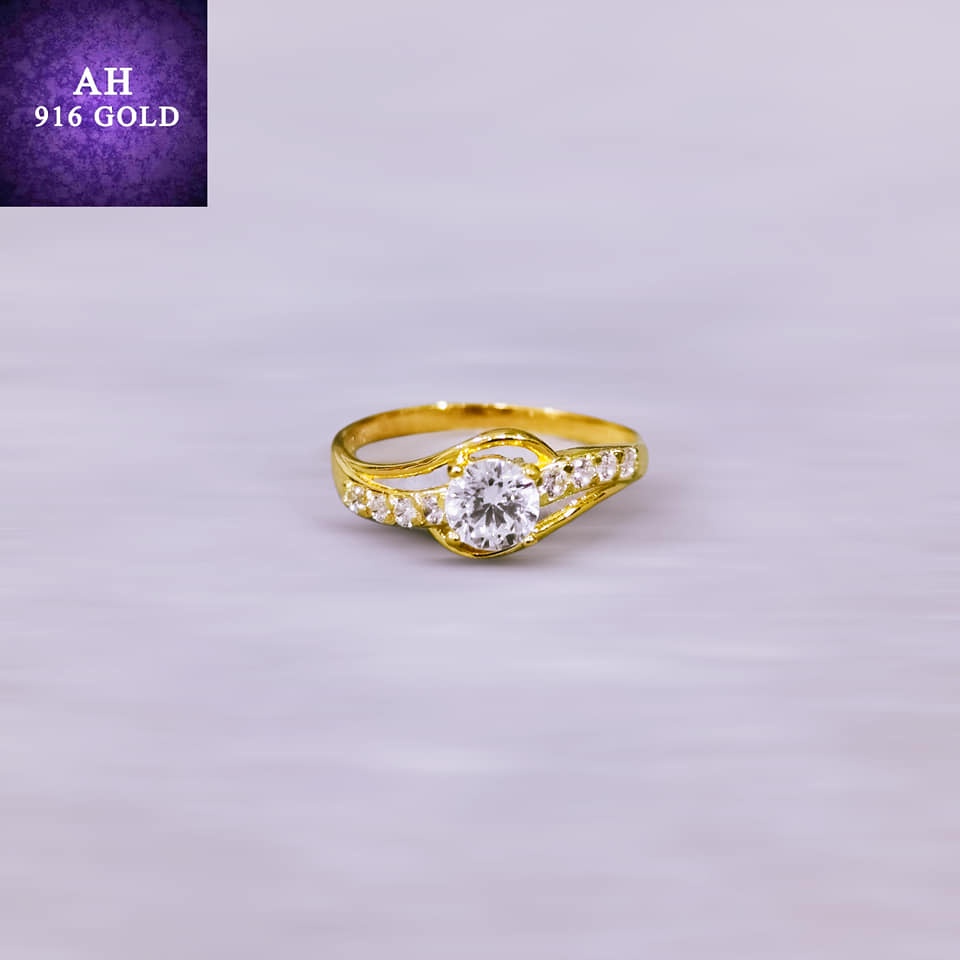 Cincin Tunang Emas 916 Size 15/Merisik/Kahwini/Nikah/Engagement Ring ...