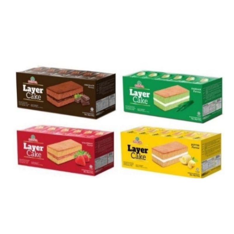 Oriental Layer Cake 384gx24pcs (Strawberry/Chocolate/Pandan/Butter ...