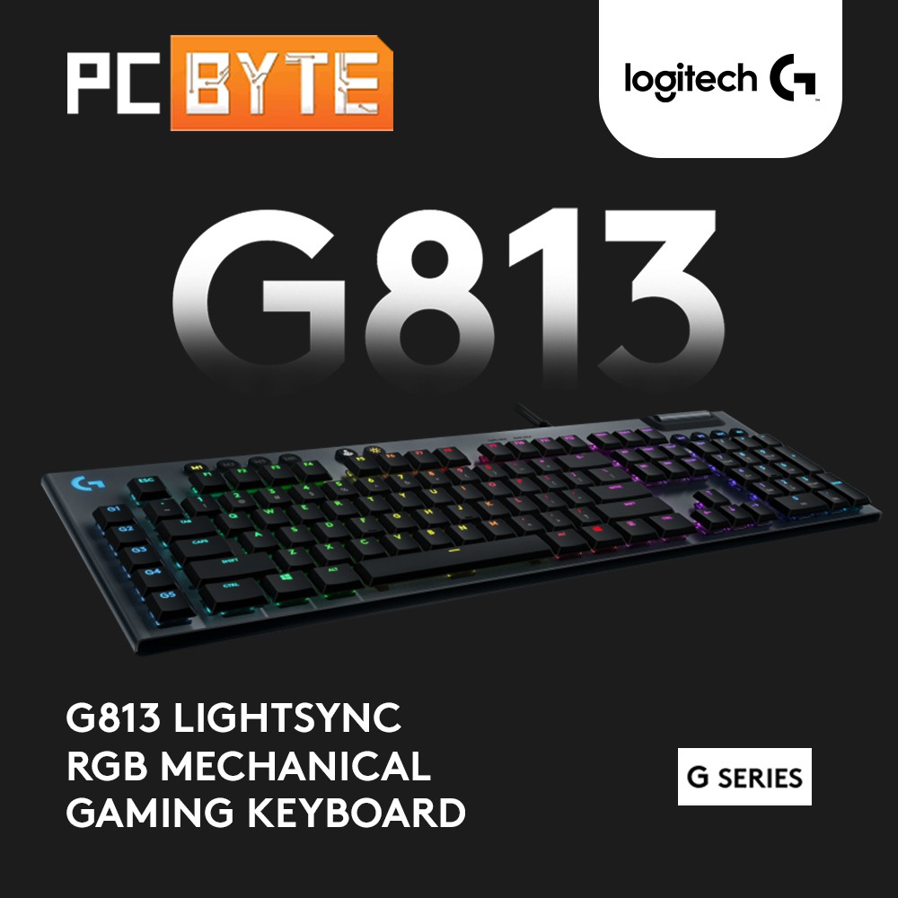 Logitech G813 Lightsync RGB Mechanical Gaming Keyboard Low Profile GL ...