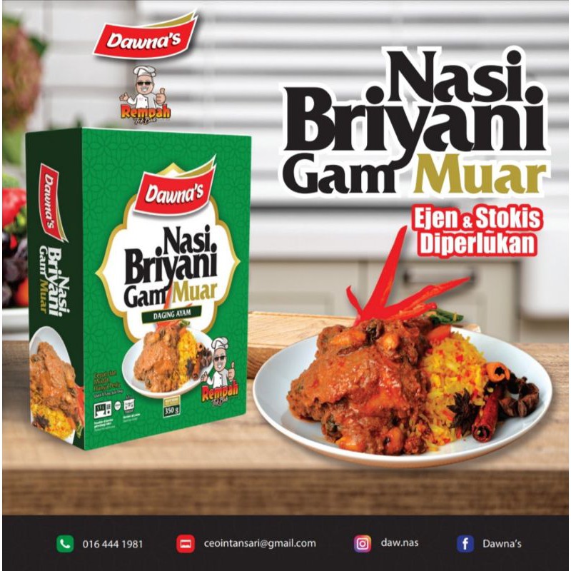 Dawna's Nasi Briyani Gam Muar Ready To Eat/Nasi Briyani/Beriani Muar ...