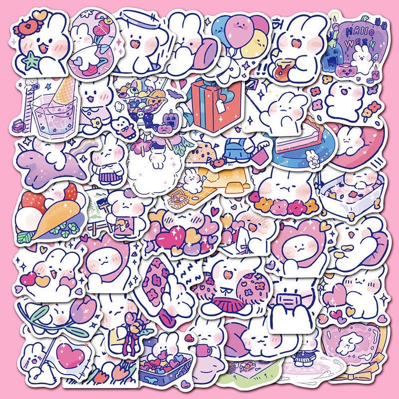 Korean ins cute rabbit sticker 可爱软萌兔贴纸 | Shopee Malaysia