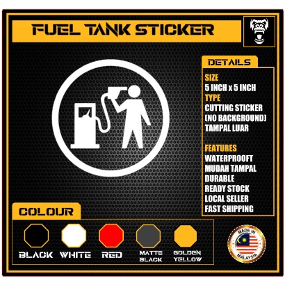 FUEL TANK STICKER. STIKER TANGKI MINYAK. STICKER KERETA. CAR STICKER ...