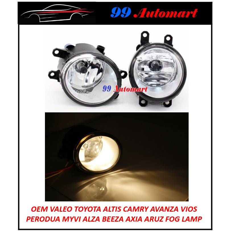 ( Sepasang ) VALEO TOYOTA ALTIS CAMRY AVANZA VIOS PERODUA MYVI ALZA BEZZA Fog Lights Foglamp Fog ...