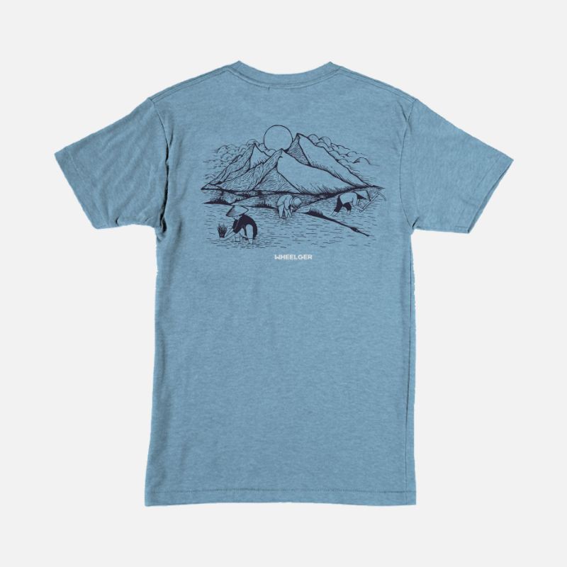Wheelger Farmers Tshirt - Misty Blue (Mountain T-Shirt) | Shopee Malaysia